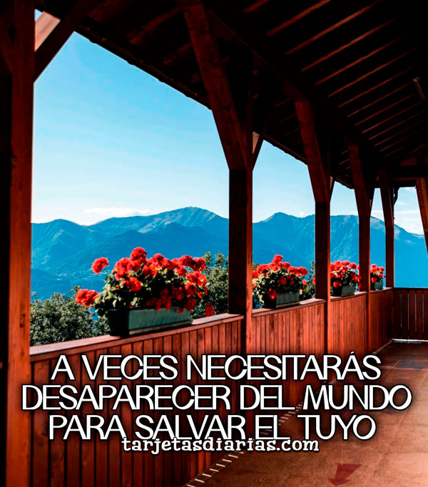 A VECES NECESITARÁS DESAPARECER DEL MUNDO PARA SALVAR EL TUYO ...