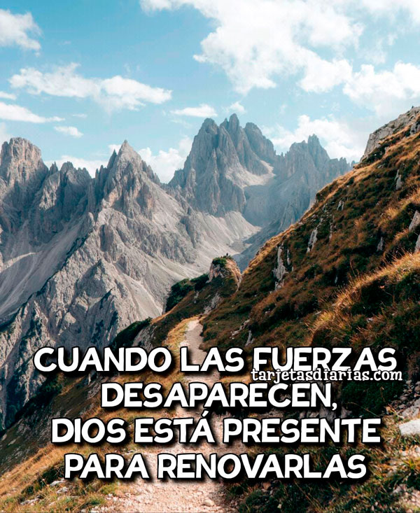 CUANDO LAS FUERZAS DESAPARECEN, DIOS ESTÁ PRESENTE PARA RENOVARLAS ...