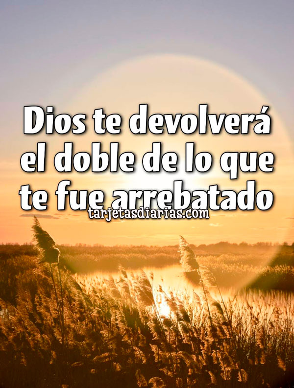 DIOS TE DEVOLVERÁ EL DOBLE DE LO QUE TE FUE ARREBATADO - Tarjetas Diarias