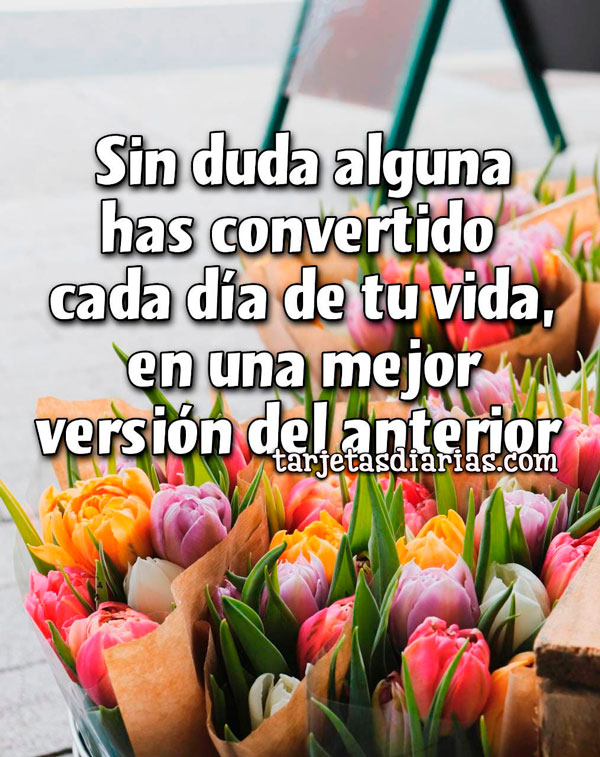 SIN DUDA ALGUNA HAS CONVERTIDO CADA DÍA DE TU VIDA EN UNA MEJOR VERSIÓN ...