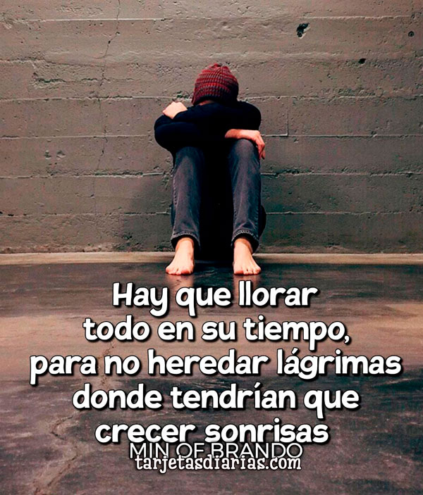 HAY QUE LLORAR TODO EN SU TIEMPO, PARA NO HEREDAR LÁGRIMAS DONDE ...