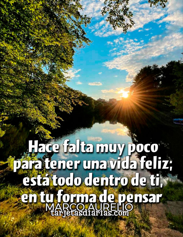 HACE FALTA MUY POCO PARA TENER UNA VIDA FELIZ; ESTÁ TODO DENTRO DE TI ...