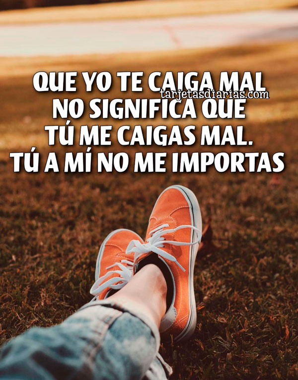 QUE YO TE CAIGA MAL NO SIGNIFICA QUE TÚ ME CAIGAS MAL. TÚ A MÍ NO ME ...