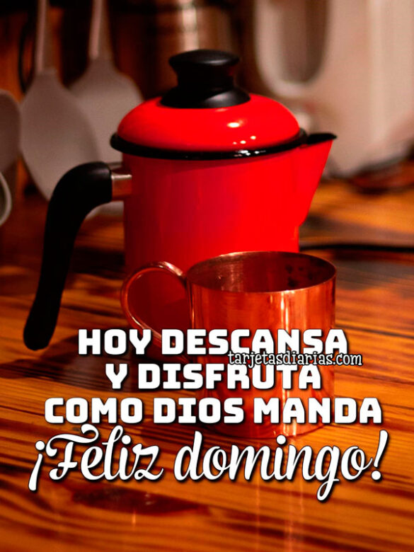 HOY DESCANSA Y DISFRUTA COMO DIOS MANDA ¡FELIZ DOMINGO! - Tarjetas Diarias