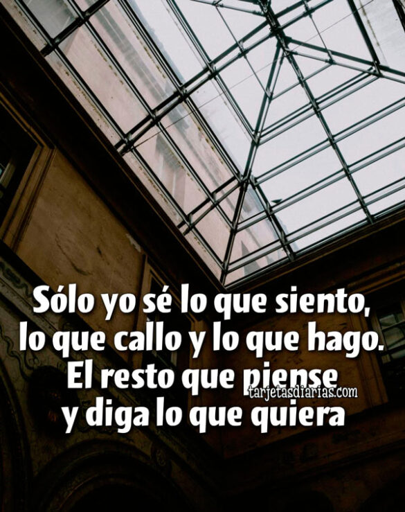 SÓLO YO SÉ LO QUE SIENTO, LO QUE CALLO Y LO QUE HAGO. EL RESTO QUE ...