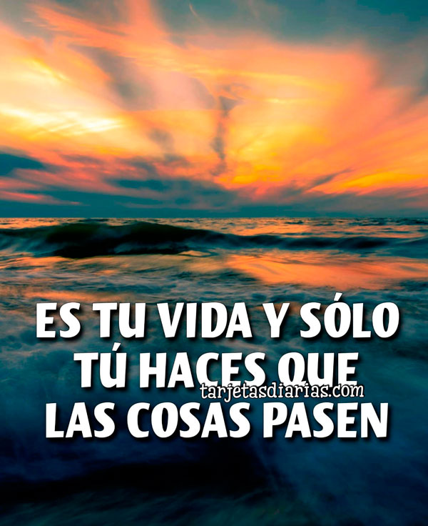 ES TU VIDA Y SÓLO TÚ HACES QUE LAS COSAS PASEN - Tarjetas Diarias