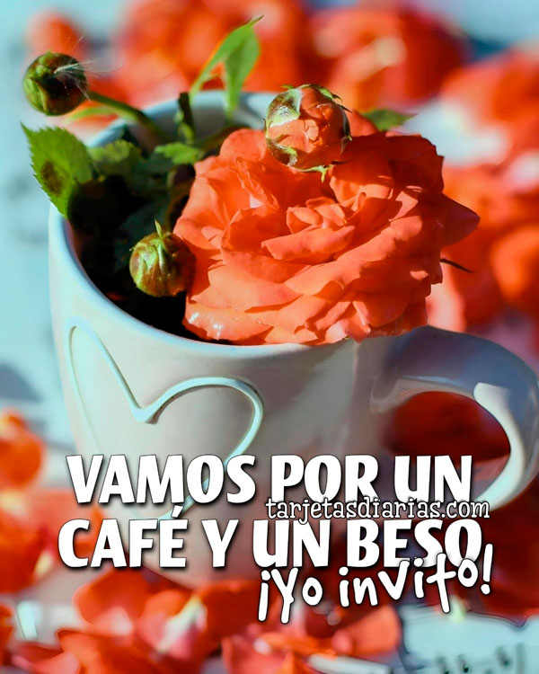 VAMOS POR UN CAFÉ Y UN BESO. ¡YO INVITO! - Tarjetas Diarias