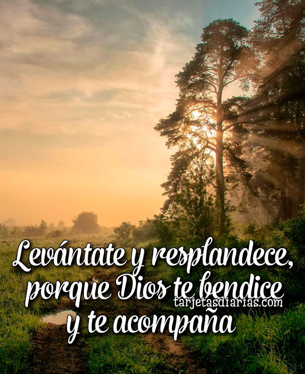 LEVÁNTATE Y RESPLANDECE, PORQUE DIOS TE BENDICE Y TE ACOMPAÑA ...
