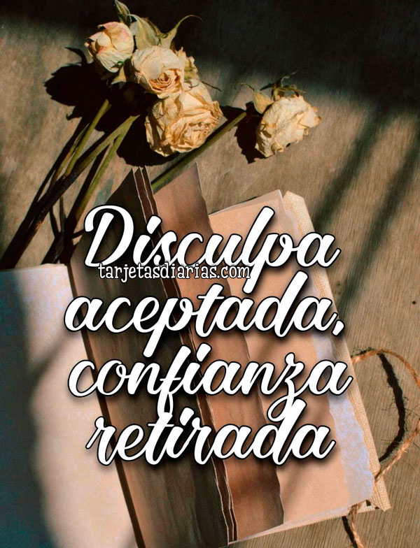 DISCULPA ACEPTADA, CONFIANZA RETIRADA - Tarjetas Diarias