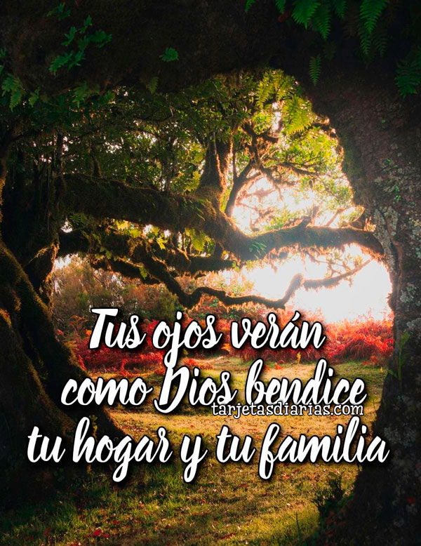 TUS OJOS VERÁN COMO DIOS BENDICE TU HOGAR Y TU FAMILIA - Tarjetas Diarias