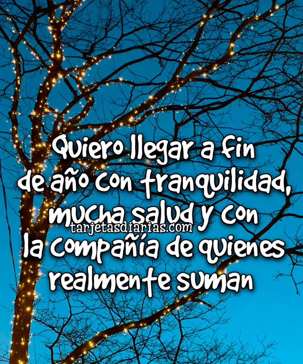 QUIERO LLEGAR A FIN DE AÑO CON TRANQUILIDAD, MUCHA SALUD Y CON LA ...