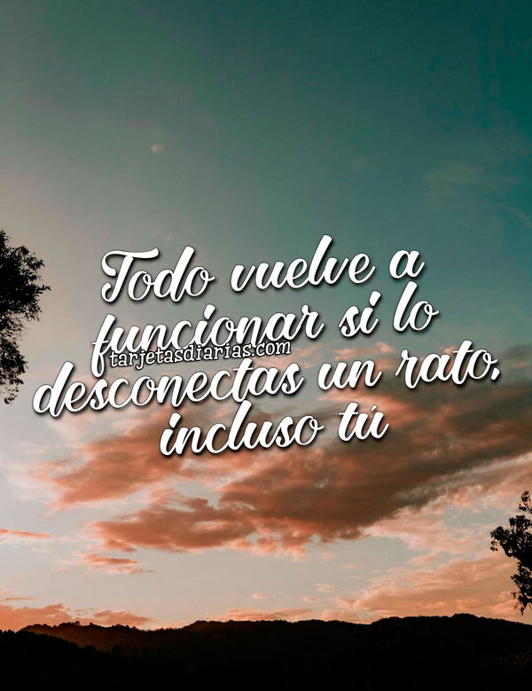 TODO VUELVE A FUNCIONAR SI LO DESCONECTAS UN RATO, INCLUSO TÚ ...
